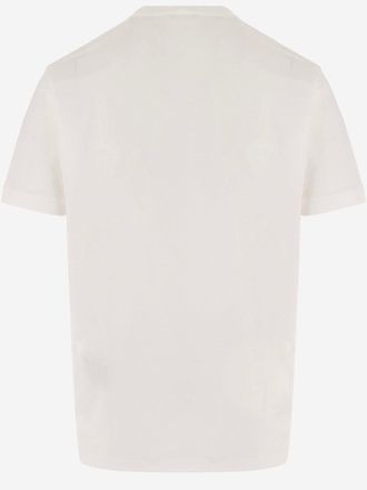 Giorgio Armani Logo-Embroidered Cotton T-Shirt - White
