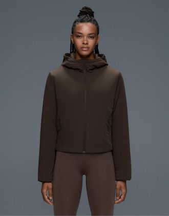 Oysho Fellex veste technique matelass&eacute;e coupe carr&eacute;e marron