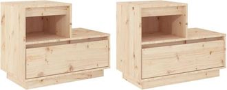 vidaXL Nachttische 2 Stk. 60x34x51 cm Massivholz Kiefer Vidaxl