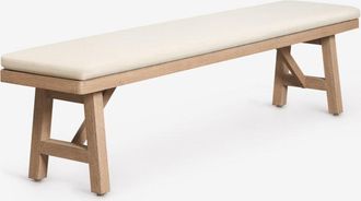 Sklum 190 cm Bank aus Akazienholz Dubai Rustikales Akazienbraun