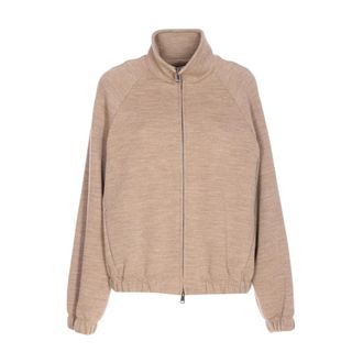 Max Mara Beige Wolle Baumwolle Jacke - - Sweatshirts & Hoodies - Damen - Beige - M