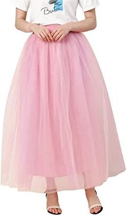 Generic Tutu Jupe en Tulle Classique Paillette - Bouffante Taille Haute &Eacute;lastique en Maille Pour Femme Adulte - Jupon Long Mariage Petticoat
