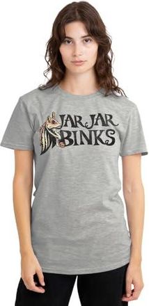 Star Wars Jar Binks Ladies T Shirt, Heather, Athletic chin&eacute;, M Femme