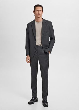 Mango Slim-Fit-Sakko Milan dunkelgrau meliert - Herren - 46 - MANGO MAN