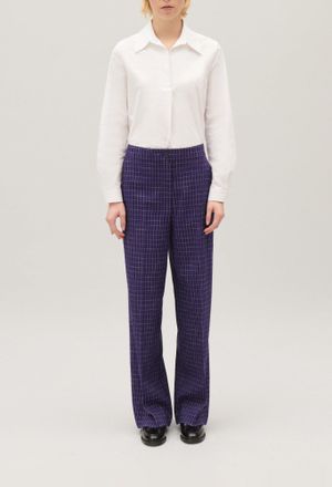 Claudie Pierlot Pantalon costume carreaux indigo