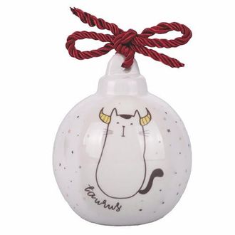 Villa D'Este Home Tivoli Oroscocats Taurus Keramik Weihnachtskugel