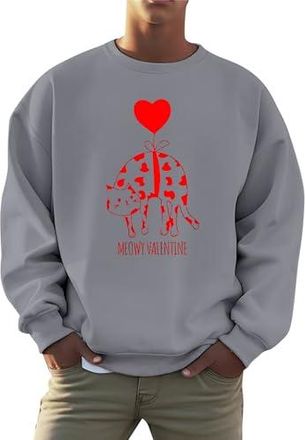 Generic 2026 - Sweat-shirt d&eacute;contract&eacute; &agrave; col rond pour homme et femme - Imprim&eacute; lettre, gris clair, XXL