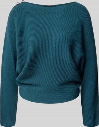 Zero Relaxed Fit Strickpullover aus Viskose-Mix mit Zierkn&ouml;pfen