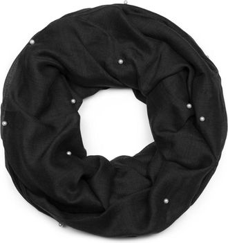 styleBREAKER Schlauchschal Loop Schal mit Perlen Applikation