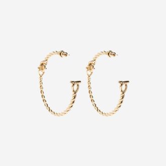 Ferragamo Torchon Weave Hook Earrings - Gold