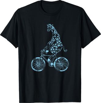 Seembo Giraffe Radfahren Fahrrad Lustig Biker Animal Biking Cool Bike T-Shirt