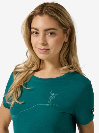 super.natural Print-Shirt Merino T-Shirt W GIPFELGL&Uuml;CK TEE w&auml;rmender Merino-Materialmix