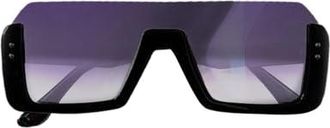 Generic Lunettes de soleil roses pour femme - Demi-monture multicolore bloquant les UV - Lunettes de soleil style hippie r&eacute;tro pour sports de plein air, rando