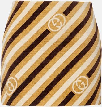 Gucci Minirock Interlocking G aus Samt und Chenille