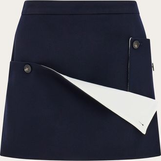 Ferragamo Damen Minirock mit Kn&ouml;pfen Blau