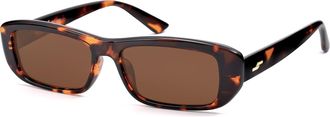 Sojos Retro Rechteckige Polarisierte Sonnenbrille Damen Schmal Quadratisch UV400 Brille mit Breites Gro&szlig;es Gesicht Stil SJ2351