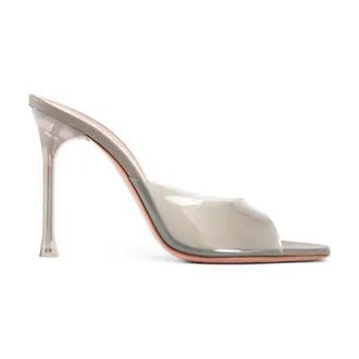 Amina Muaddi Femme, Chaussures, Gris, Taille: 36 EU Verre Gris Lait Glass Slipper Talon Aiguille