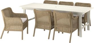 IKEA BONDHOLMEN / ULVEV&Auml;R Tisch+6 Armlehnst&uuml;hle/au&szlig;en