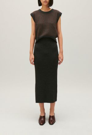 Claudie Pierlot Gestreifter Strickpullover ohne &Auml;rmel