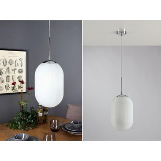 Fan Europe Fan Europe - Pendelleuchte greenwich Relief Milchglas Lampenschirm Wei&szlig;, &oslash; 23cm
