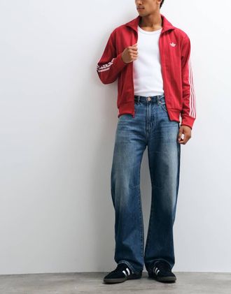 Wrangler Baggy Barrel Jeans aus Denim in dunkler Waschung-Blau