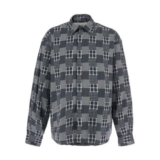 ERL Karo-Langarmhemd - - Shirts - Herren - Grau - M