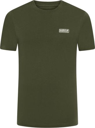 Barbour Unifarbenes Basic-T-Shirt mit gummiertem Logo-Emblem, Slim Fit in