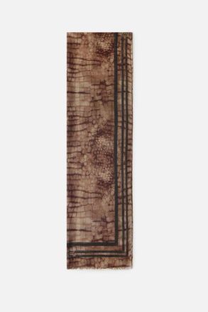 Elisabetta Franchi Femme, Accessoires, Brun, Taille: ONE Size Pashmina Scarf with Alligator Print