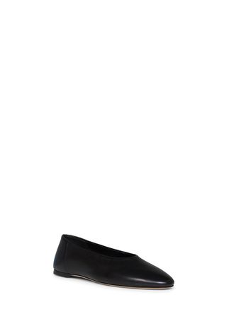 Toteme Glossy Nappa Leather Flat - Black