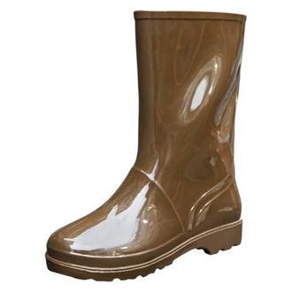 Generic Wellies Bottes en caoutchouc &agrave; talon bas pour femme - R&eacute;sistantes &agrave; leau - Faciles &agrave; mettre et &agrave; enlever - Semelle antid&eacute;rapante - Pour mollet plus la