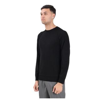 Blauer Homme, Pulls, Noir, Taille: M Pull ras du cou avec &eacute;cusson logo