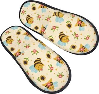 Generic Abeille Mignonne Et Tournesol Femme Homme Slippers L&eacute;g&egrave;res Pantoufles Confortable Chaussons Pour Ext&eacute;rieur Int&eacute;rieur Hiver M
