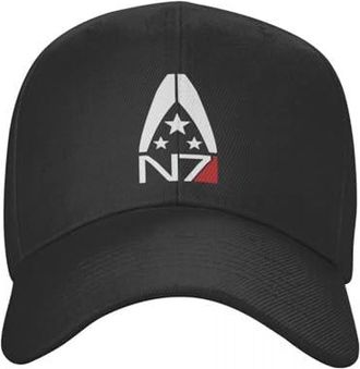 Generic Casquette de baseball classique Mass Effect Alliance N7 avec logo N7 pour homme et femme Casquette de camionneur r&eacute;glable Cadeau