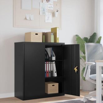 vidaXL Aktenschrank Schwarz 90x40x105 cm Stahl - Vidaxl