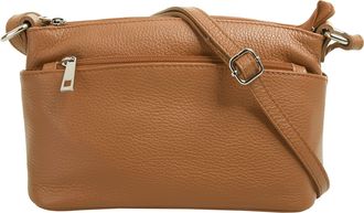 Cluty Umh&auml;ngetasche echt Leder Damen | Made in Italy, Crossbody Bag, Messenger Bag mit Rei&szlig;verschluss, Schultertasche aus Rindleder | 020617