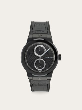 Ferragamo Herren F-80 Auto Manufacture Uhr Schwarz