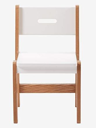 Vertbaudet Chaise Maternelle, Assise 30 cm Ligne ARCHITEKT Blanc/Bois TU