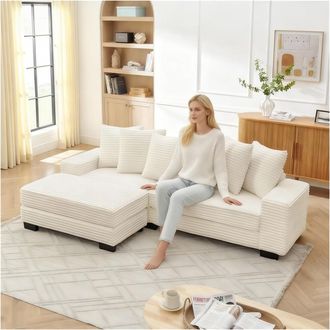 Generic 4-Sitzer-Ecksofa, umwandelbar in Eckbett, gepolsterte Kissen und wendbares Tagesbett, verschlei&szlig;- und korrosionsbest&auml;ndig, for den Einsatz im B&uuml;ro(Bei