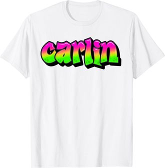 BDAZ Carlin Graffiti Personalisierter Name Gr&uuml;n Rosa Frauen M&auml;dchen T-Shirt