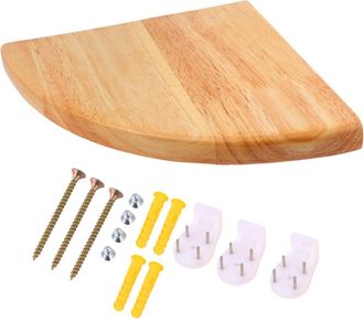 Angoily Elegantes Holz Eckregal F&auml;cherf&ouml;rmig Wandmontage Radius 18cm Vintage Stil f&uuml;r Wohnzimmer Schlafzimmer Homeoffice