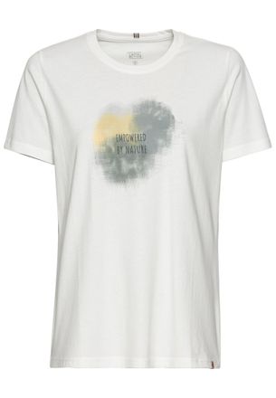 Camel Active Damen T-Shirt mit Print aus nachhaltigem Organic Cotton Weiß-Grau, Womenswear-XXL