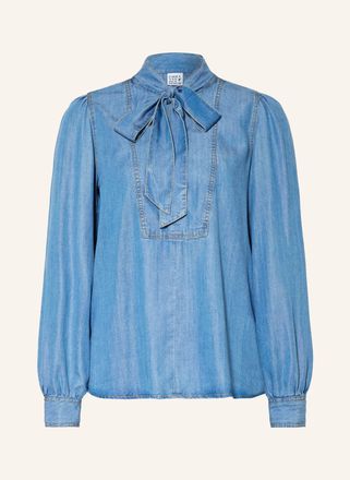 Emily van den Bergh Emily Van Den Bergh Schluppenbluse In Jeansoptik blau