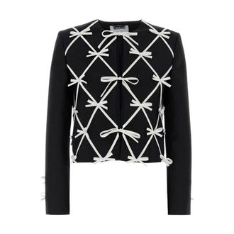 Moschino Little Bow Giacca - Femme - Vestes - Noir - Taille: 38 FR