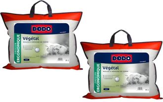 Dodo Ergonomisches Visco-Kopfkissen 2er-Set - 45 x 70 cm Vegetal