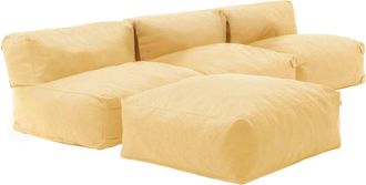 Oviala Ecksofa, fest, modular, 4-Sitzer, Hellgelb - Mixi