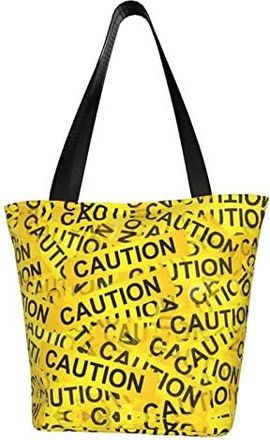 AOOEDM Caution Tape Tote Bag Femmes Capacit&eacute; &Eacute;paule &Eacute;picerie Sacs