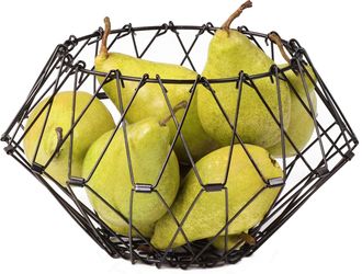 STONELINE Faltbarer Obstkorb, Flexi- Korb, Fruchtkorb, Obstschale, Brotkorb, Servierkorb, Drahtkorb, Aufbewahrungskorb, Deko Korb