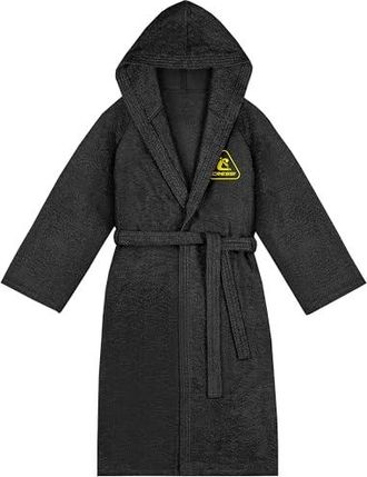 Cressi Cotton Bathrobe Black/Yellow 2XL/3XL - Peignoir de Sport à Capuche en Coton Éponge, Noir/Jaune, 2XL/3XL, Unisex