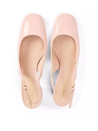 Emporio Armani Womens Patent Leather Slingback Pumps Pink Shoes >