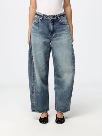 Alaia Jean Rodeo large &agrave; taille moyenne en denim extensible